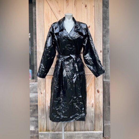 Neutral Zone | Jackets & Coats | Vintage Neutral Zone Long Shiny Black ...